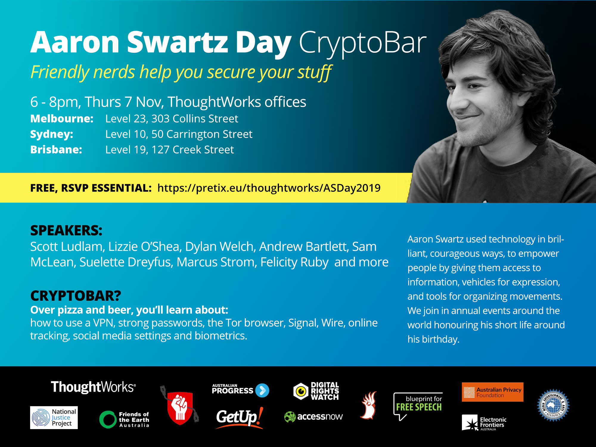 Aaron Swartz Day CryptoBar - Electronic Frontiers Australia
